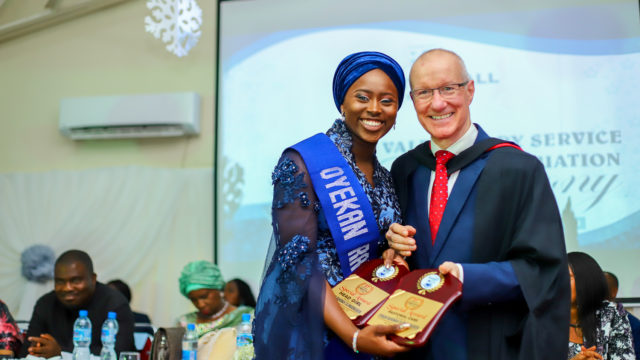 Principal Atlantic Hall, Mr Andrew Jedras With the Graduating Head Girl ...
