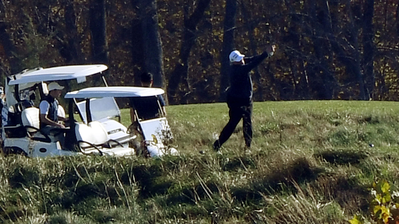 Trump again hits the golf course, a day after his defeat