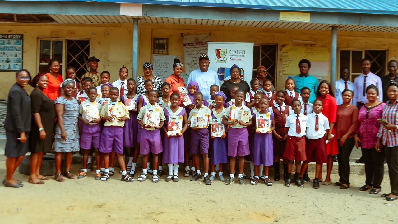 Caleb International School donates books to celebrate Education Day