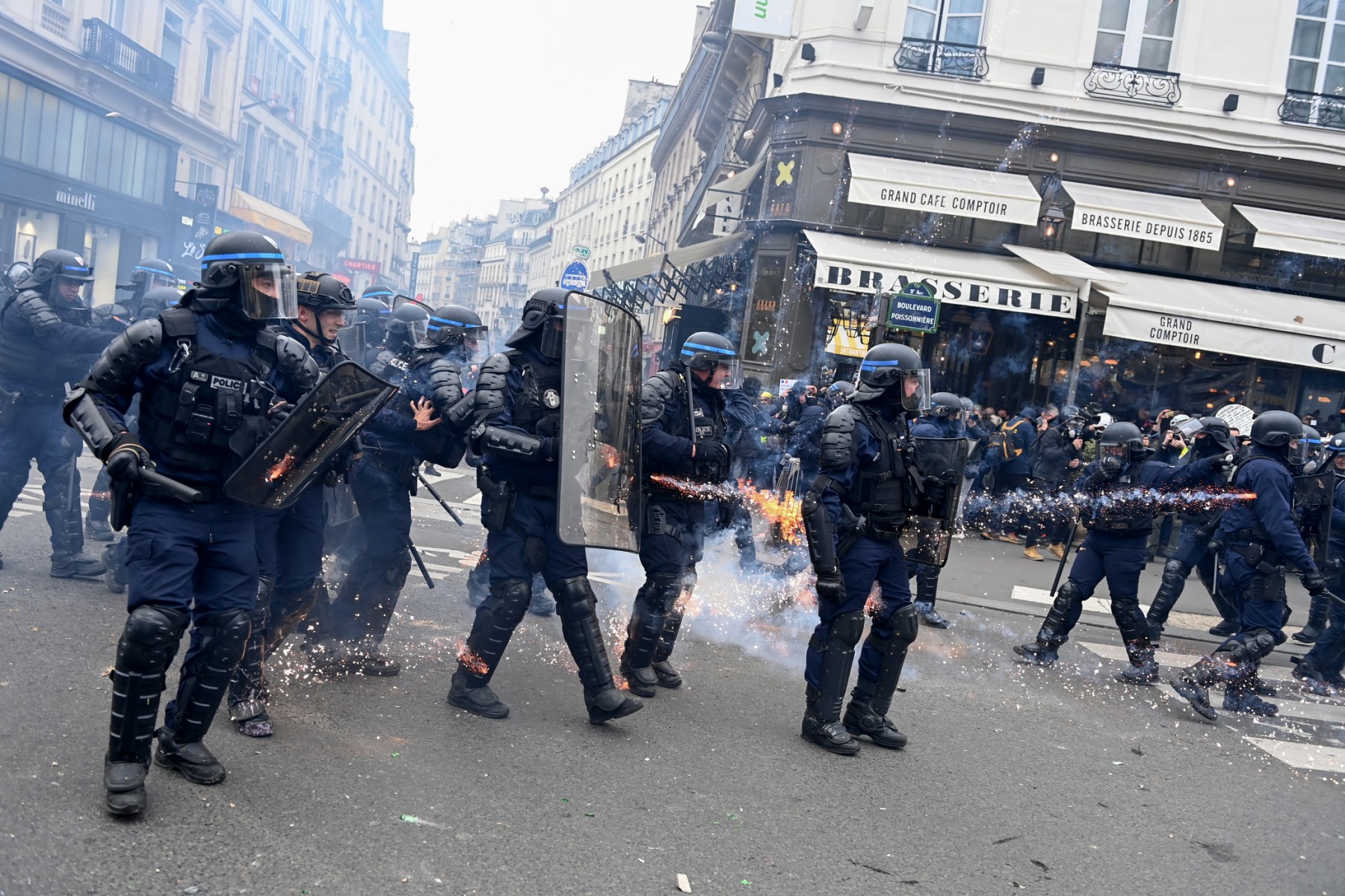 French protests turn violent as pensions fury rages | The Guardian ...