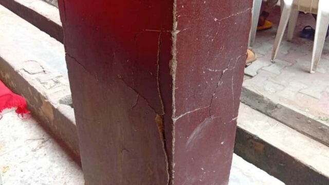 Iwaya School’s cracked pillars raise concerns over pupils’ safety