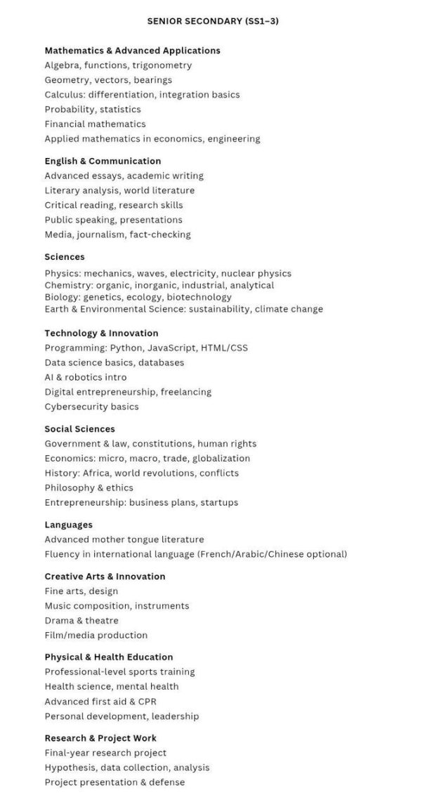 Full List: JSS, SSS subjects after FG rolled out new curriculum for schools