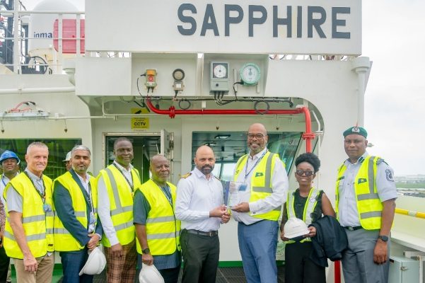 Largest LNG-powered container vessel with 7,800 TEUs berths in Apapa Port