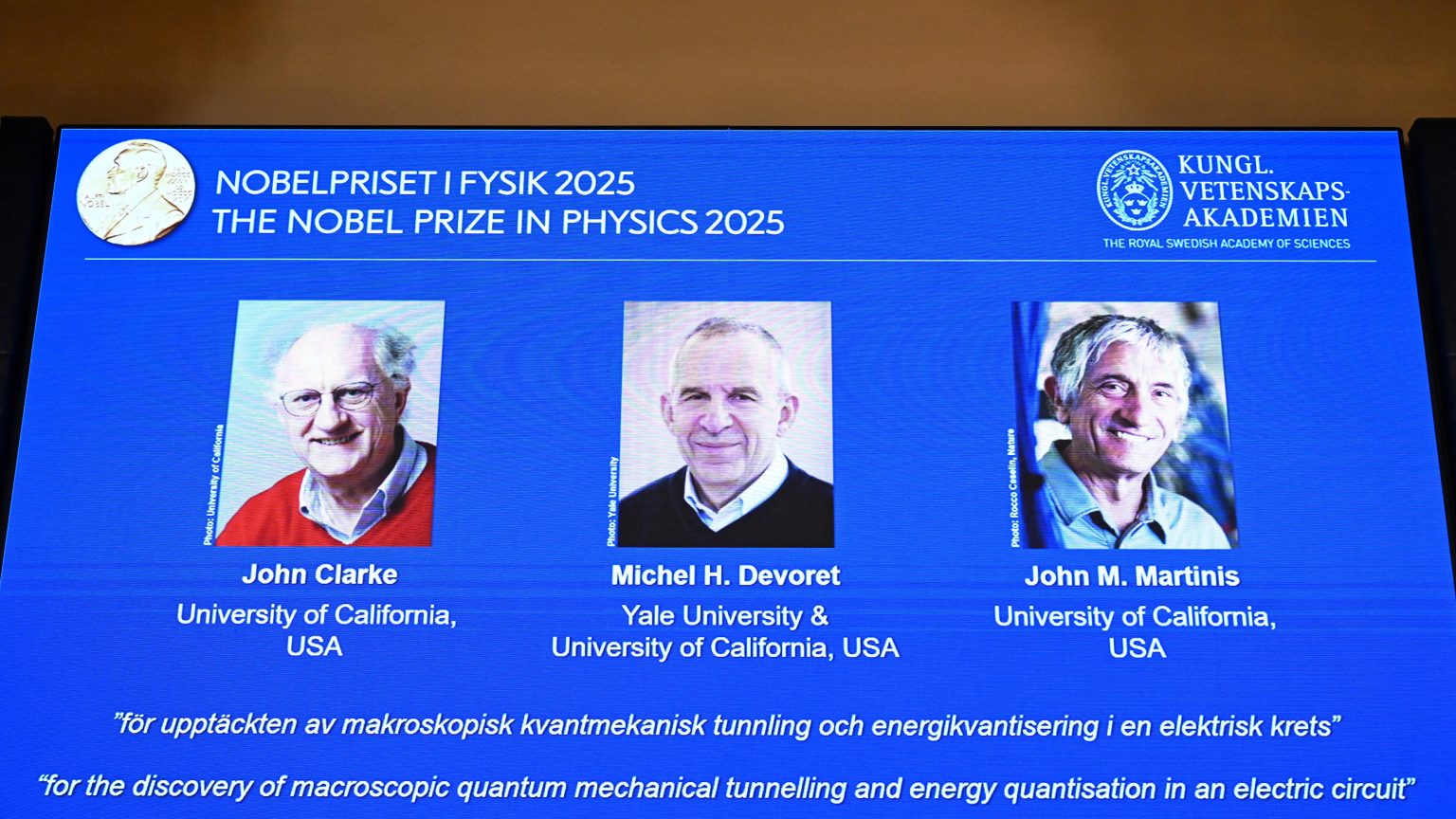 Trio wins physics Nobel for quantum mechanical tunnelling