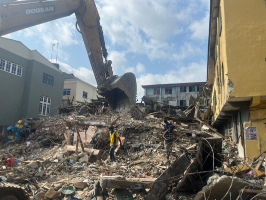 Two dead, 28 rescued as building collapses in Lagos