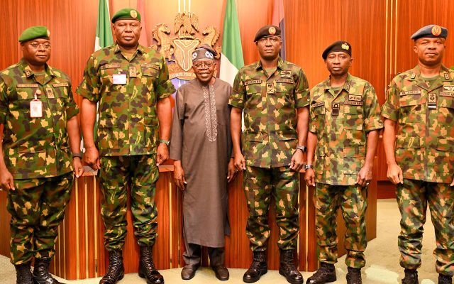 Tinubu holds first meeting with service chiefs after defence minister's ...