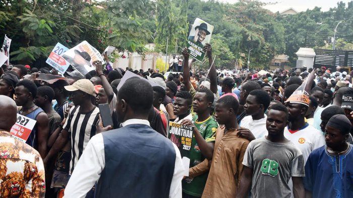 2027: CSOs, youths storm GEJ’s office, urge him to contest